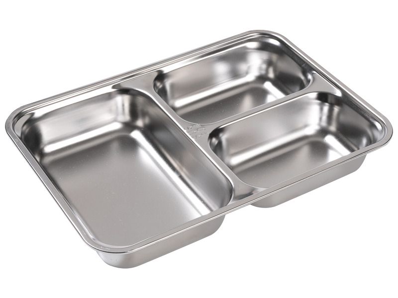 VAISSELLE INOX Plateau 3 compartiments